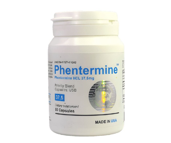 Phentermine ™ HCL 37.5mg 60kaps USA